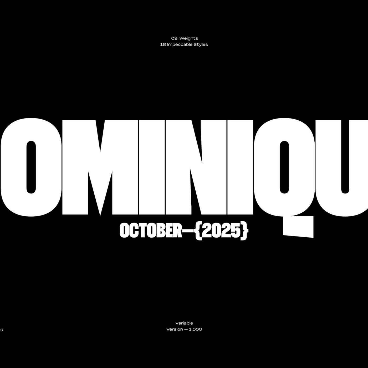 Display Typeface Variable Font: Dominique by Rajesh Rajput