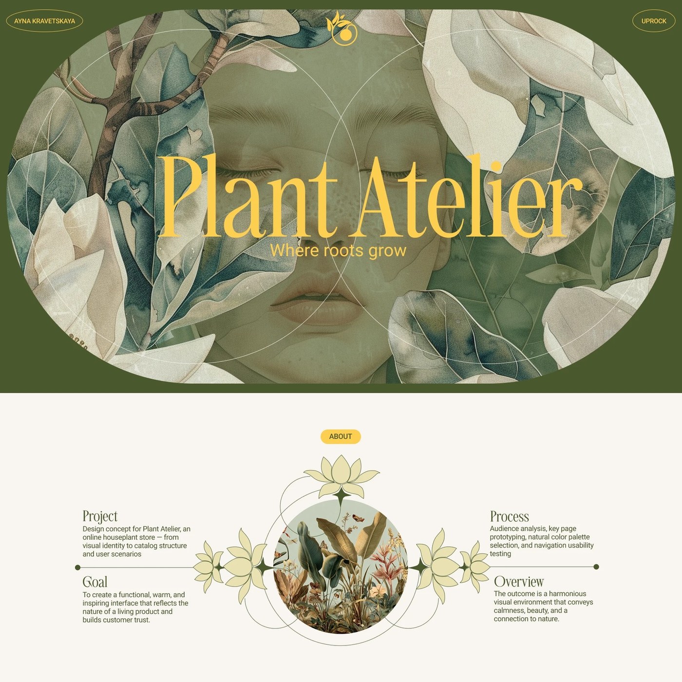 E-Commerce UI UX Design Web Layout: Plant Atelier